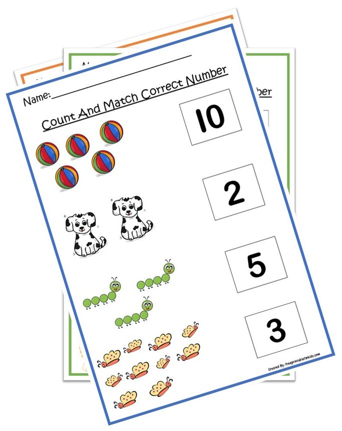 Count And Match – Free Printable For Kids