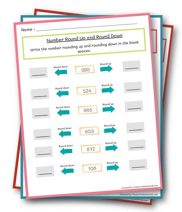 Number Round-Up and Number Round-Down worksheets to start off