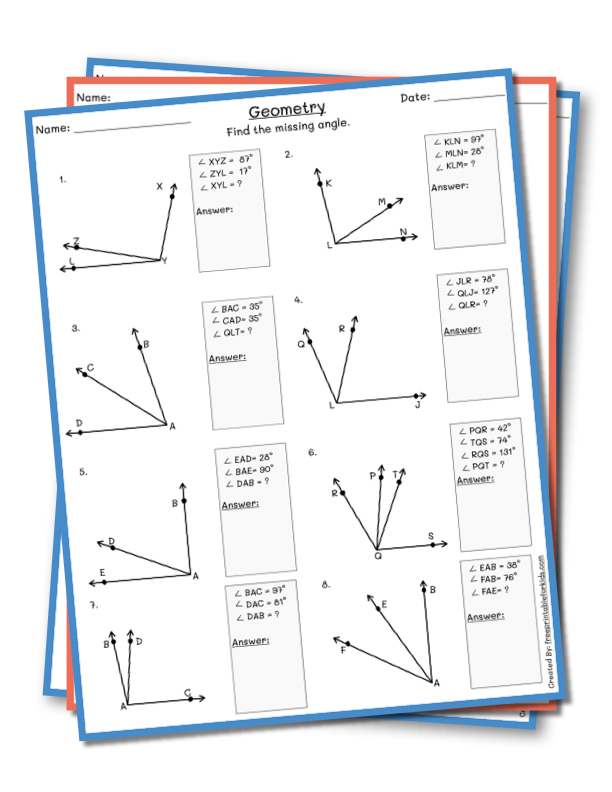 Find The Missing Angle Worksheet Grade 2 Geometry Worksheet